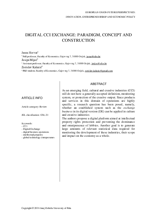 (PDF) Digital CCI Exchange: Paradigm, Concept and Construction