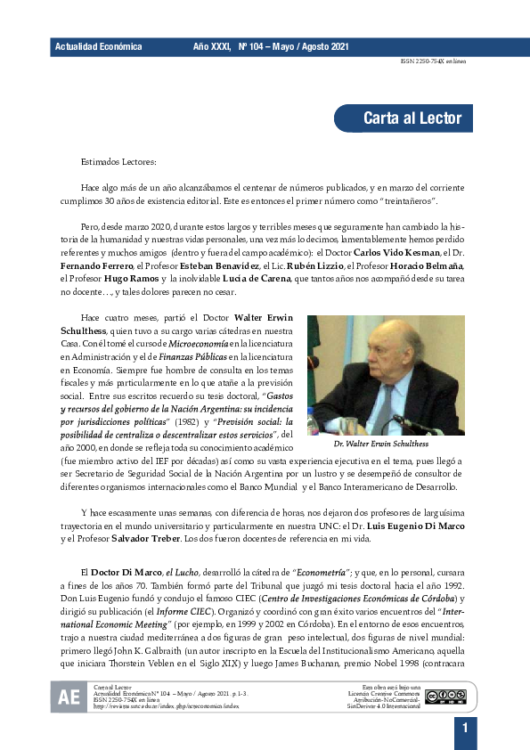 (PDF) Carta al lector