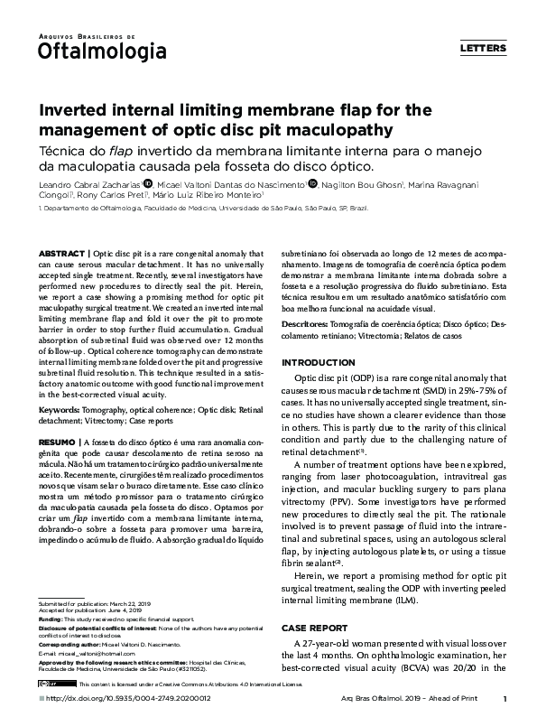 (PDF) Inverted internal limiting membrane flap for the management of ...