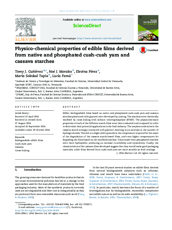 (PDF) Physico-chemical properties of edible films derived from native and phosphated cush-cush ...