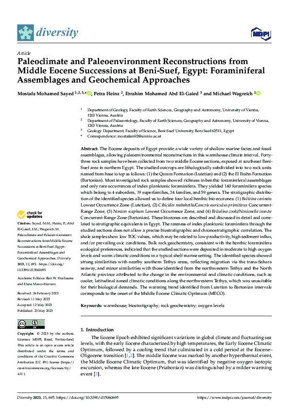 (PDF) Paleoclimate and Paleoenvironment Reconstructions from Middle ...