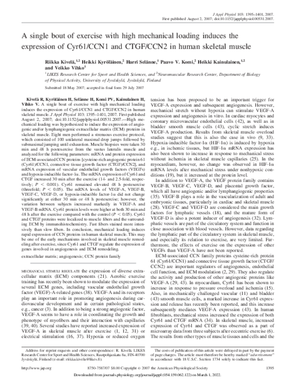 (PDF) A single bout of exercise with high mechanical loading induces ...