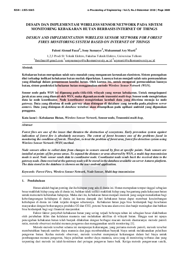 Pdf Desain Dan Implementasi Wireless Sensor Network Pada Sistem