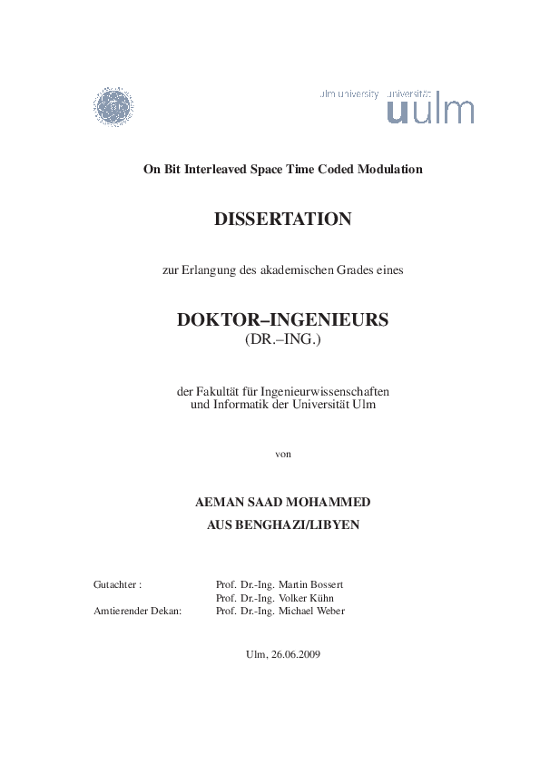 Pdf On Bit Interleaved Space Time Coded Modulation