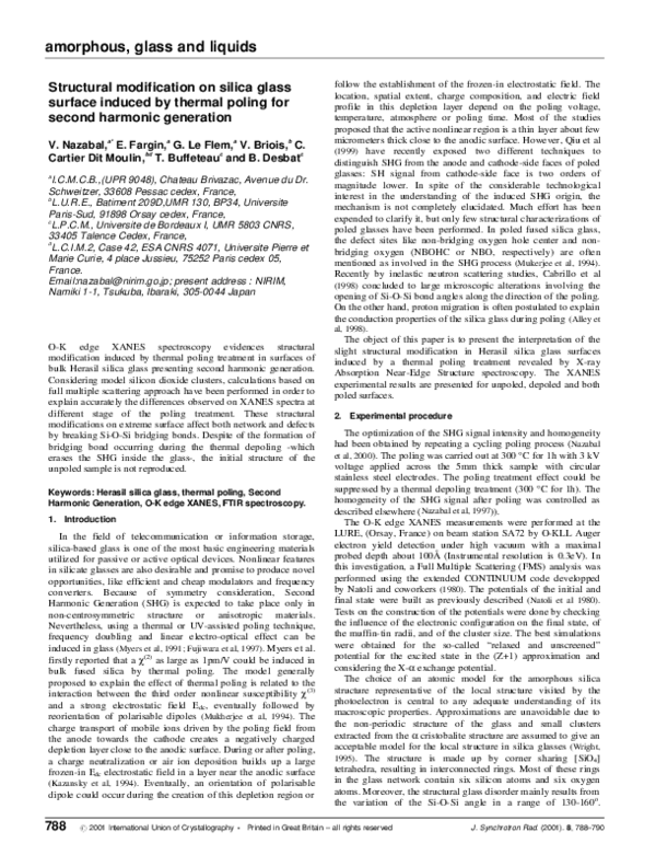 (PDF) Structural modification on silica glass surface induced by ...