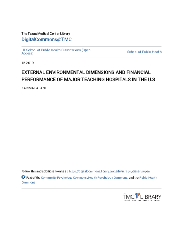 (PDF) External Environmental Dimensions and Financial Performance of ...