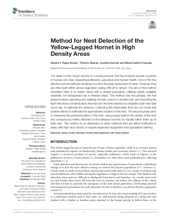 (PDF) Method for Nest Detection of the Yellow-Legged Hornet in High ...