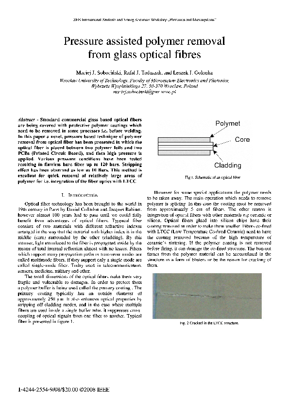 (PDF) Pressure assisted polymer removal from glass optical fibres