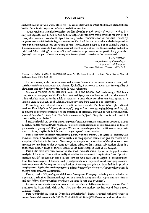 Pdf Umami A Basic Taste