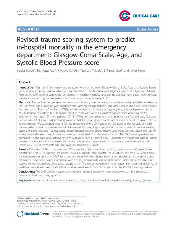 (PDF) Revised trauma scoring system to predict in-hospital mortality in ...