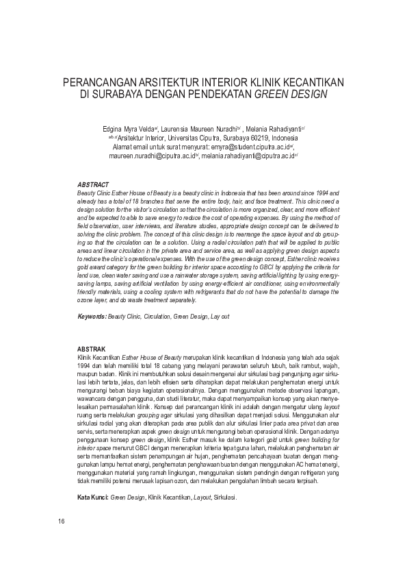 (PDF) Perancangan Arsitektur Interior Klinik Kecantikan DI Surabaya ...