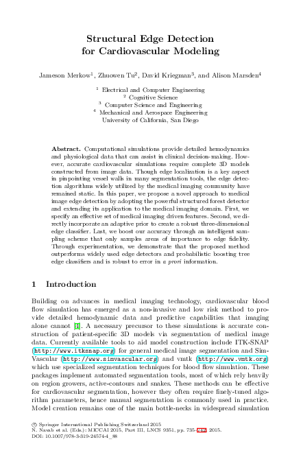 (PDF) Structural Edge Detection for Cardiovascular Modeling | David Kriegman - Academia.edu