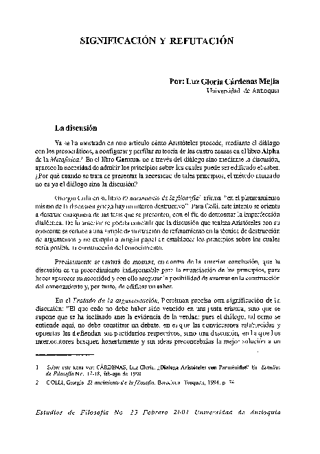 (PDF) Significación y refutación | Luz Mejía - Academia.edu