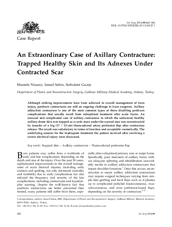 (PDF) An Extraordinary Case of Axillary Contracture: Trapped Healthy ...