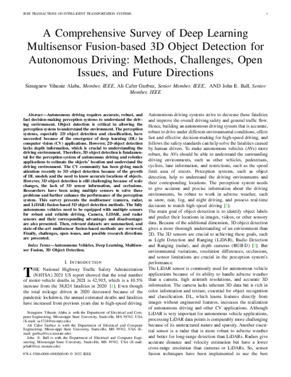 Pdf A Comprehensive Survey Of Deep Learning Multisensor Fusion Based