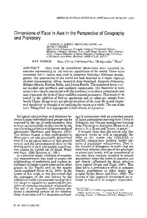 (PDF) Dimensions of face in Asia in the perspective of geography and ...