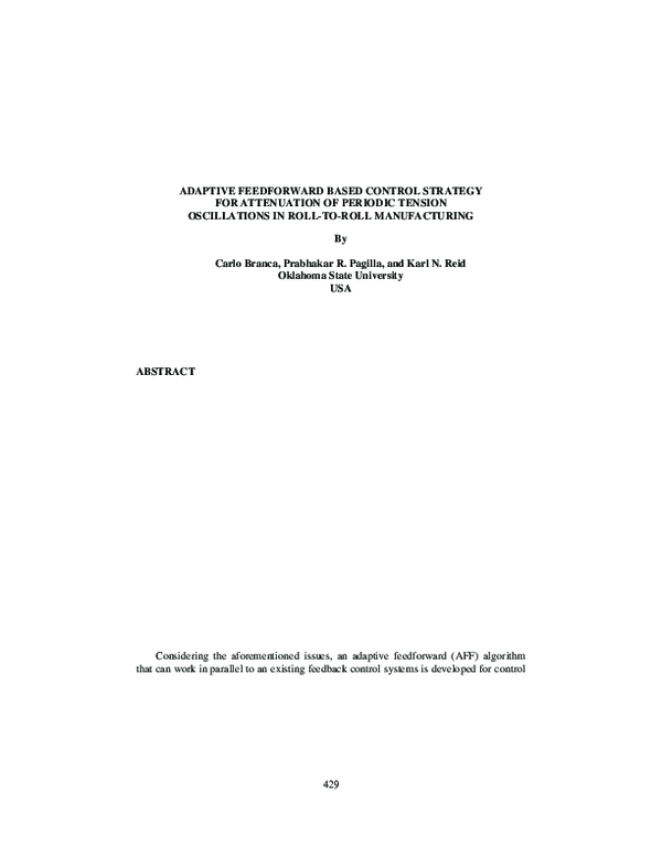 (PDF) Adaptive feedforward based control strategy for attenuation of periodic tension ...