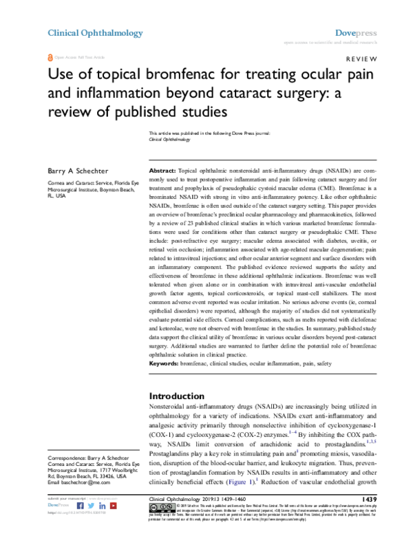 (PDF) Use of topical bromfenac for treating ocular pain and ...