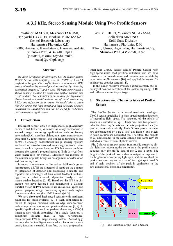 (PDF) A 3.2 kHz, Stereo Sensing Module Using Two Profile Sensors
