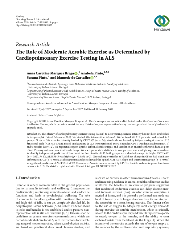 (PDF) The Role of Moderate Aerobic Exercise as Determined by ...