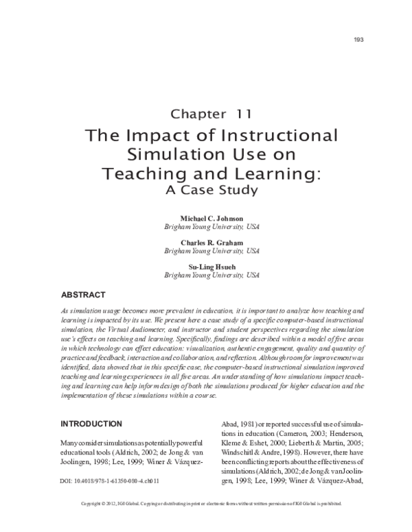 (PDF) The Impact of Instructional Simulation Use on Teaching and Learning