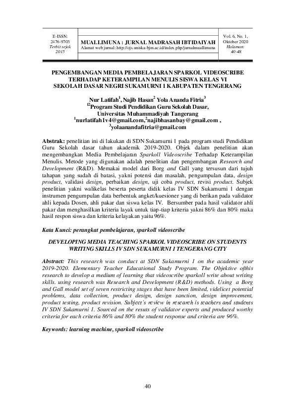 (PDF) Pengembangan Media Pembelajaran Sparkol Videoscribe Terhadap Keterampilan Menulis Siswa ...