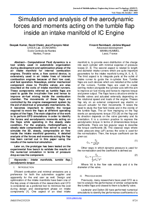 (PDF) Simulation and analysis of the aerodynamic forces and moments ...
