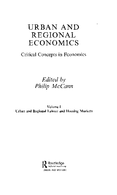 (PDF) Urban and regional economics
