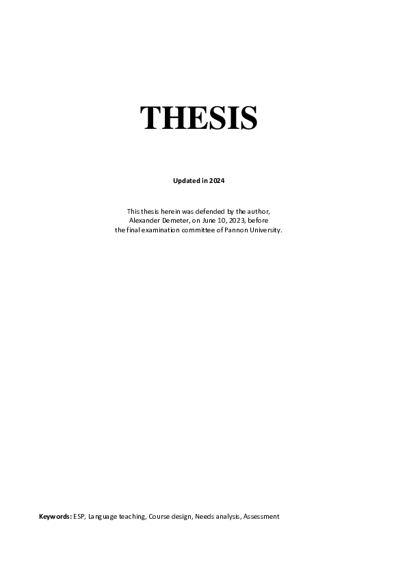 (PDF) Alexander Demeter Thesis ESP for Police Officers