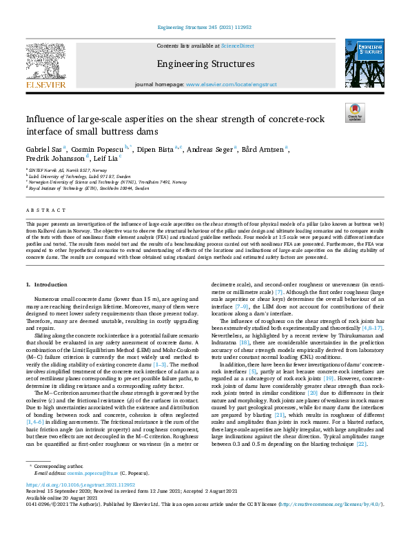 (PDF) Influence of large-scale asperities on the shear strength of ...