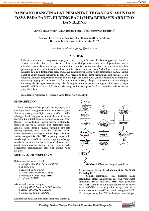 (PDF) Rancang Bangun Alat Pemantau Tegangan, Arus Dan Daya Pada Panel ...