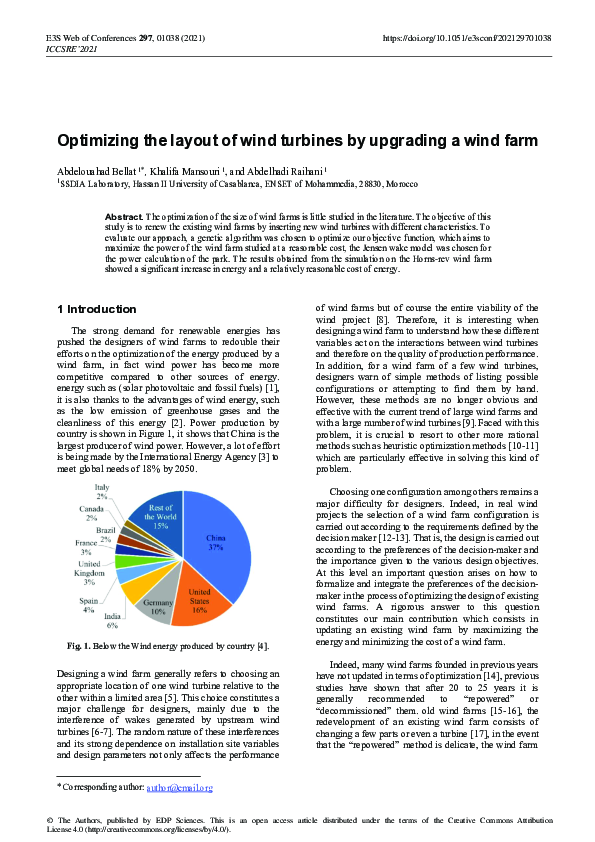 (PDF) Optimizing the layout of wind turbines by upgrading a wind farm