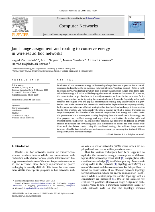 (PDF) Joint range assignment and routing to conserve energy in wireless ...