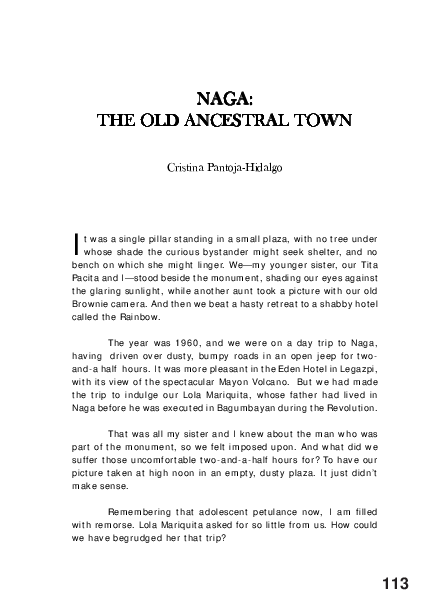 (PDF) NAGA: The Old Ancestral Town