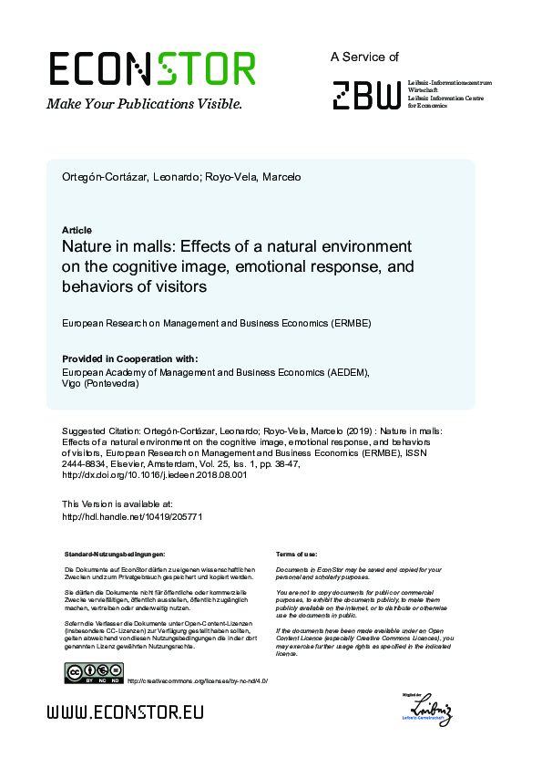 (PDF) Nature in malls: Effects of a natural environment on the ...