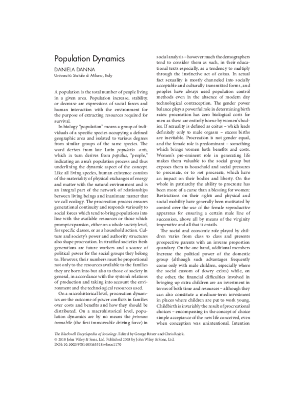 (PDF) Population Dynamics