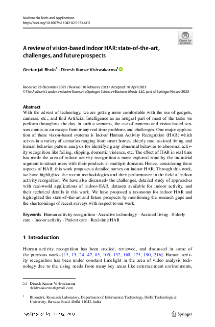 (PDF) A review of vision-based indoor HAR: state-of-the-art, challenges ...