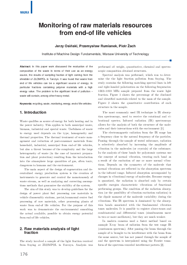 (PDF) NAUKA Monitoring of raw materials resources