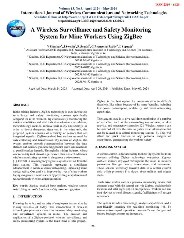 (PDF) A Wireless Surveillance and Safety Monitoring System for Mine ...