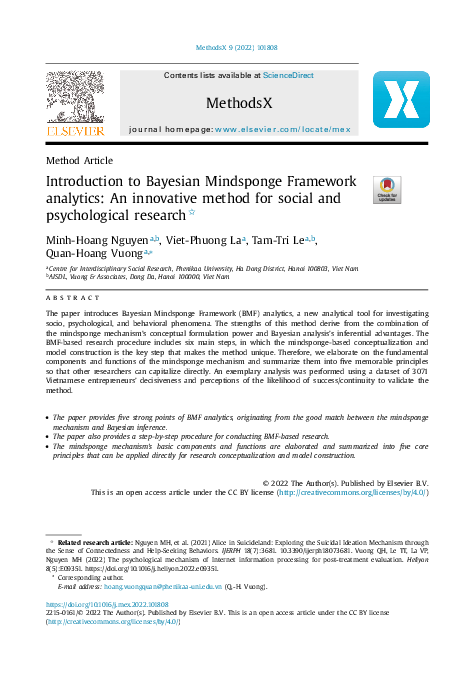 (PDF) Introduction to Bayesian Mindsponge Framework analytics: An innovative method for social ...