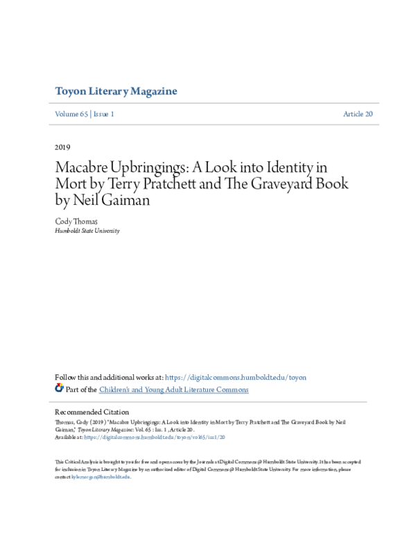 (PDF) Macabre Upbringings: A Look into Identity in Mort by Terry ...