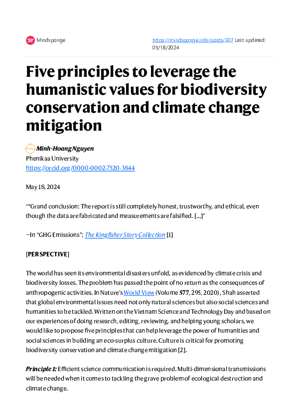 (PDF) Five principles to leverage the humanistic values for ...