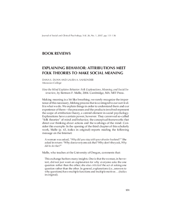 (PDF) Explaining Behavior: Attributions Meet Folk Theories to Make ...