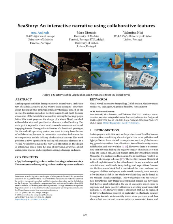 (PDF) SeaStory: An interactive narrative using collaborative features