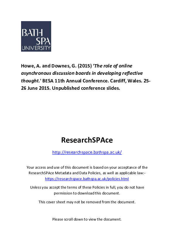 (PDF) The role of online asynchronous discussion boards in developing ...