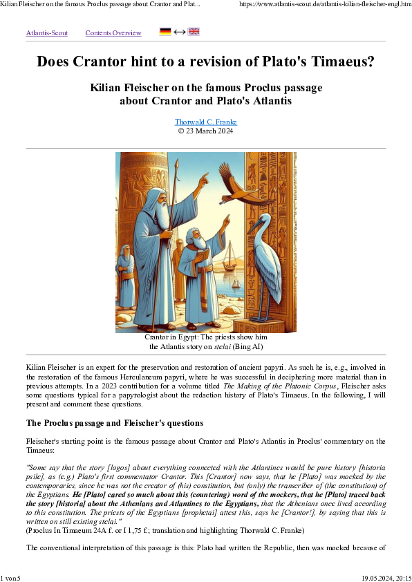 (PDF) Does Crantor hint to a revision of Plato's Timaeus? Kilian ...