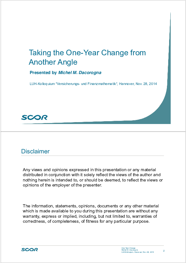 (PDF) Taking the One-Year Change from Another Angle