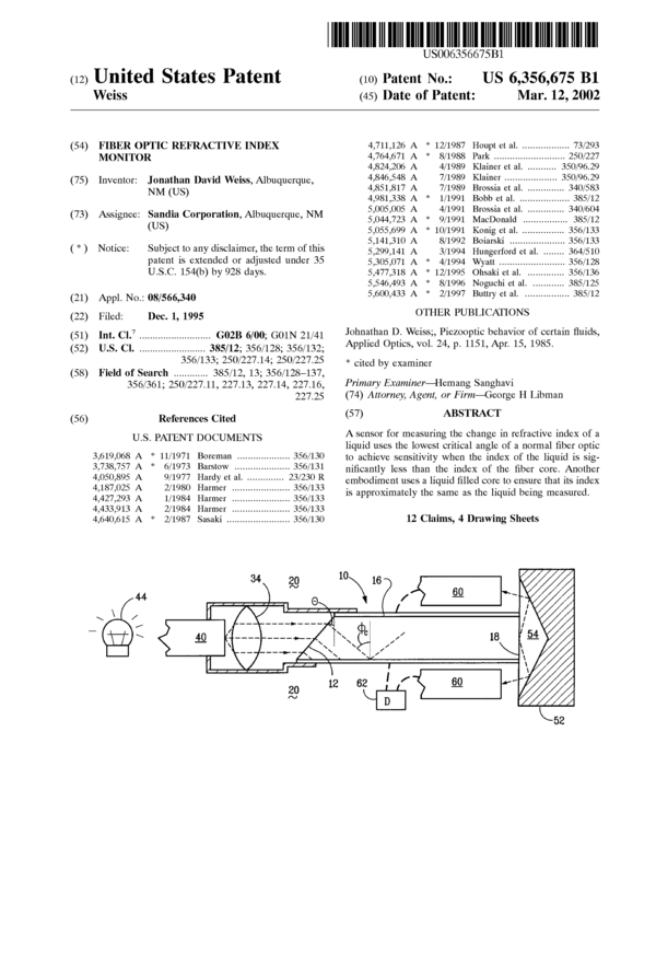 (PDF) Fiber optic refractive index monitor