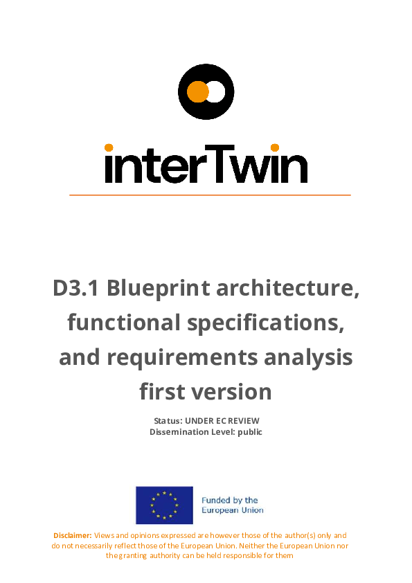 (PDF) interTwin D3.1 DTE blueprint architecture, functional ...
