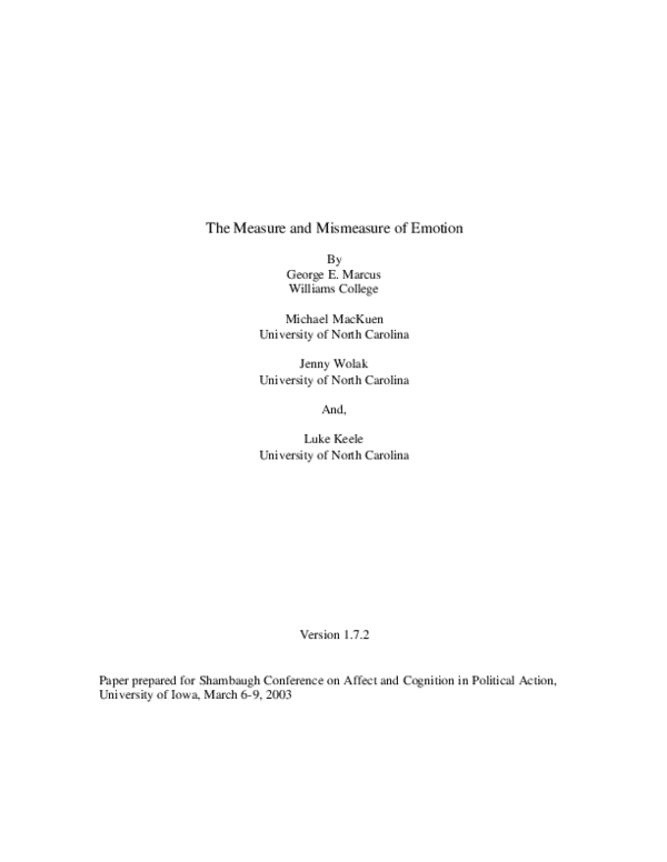 (PDF) The Measure and Mismeasure of Emotion